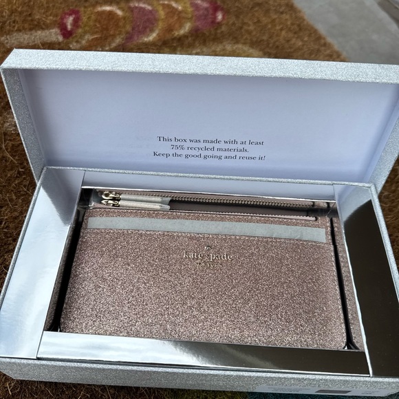 kate spade | Bags | Kate Spade Shimmering Silver Card Case | Poshmark